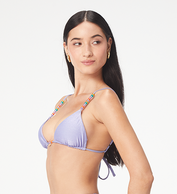 Iris Lilac Shine Bikini Top – Breezyswimwear