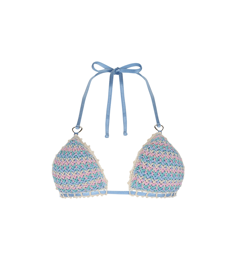 Isabella Light Blue Crochet Bikini Top – Breezyswimwear