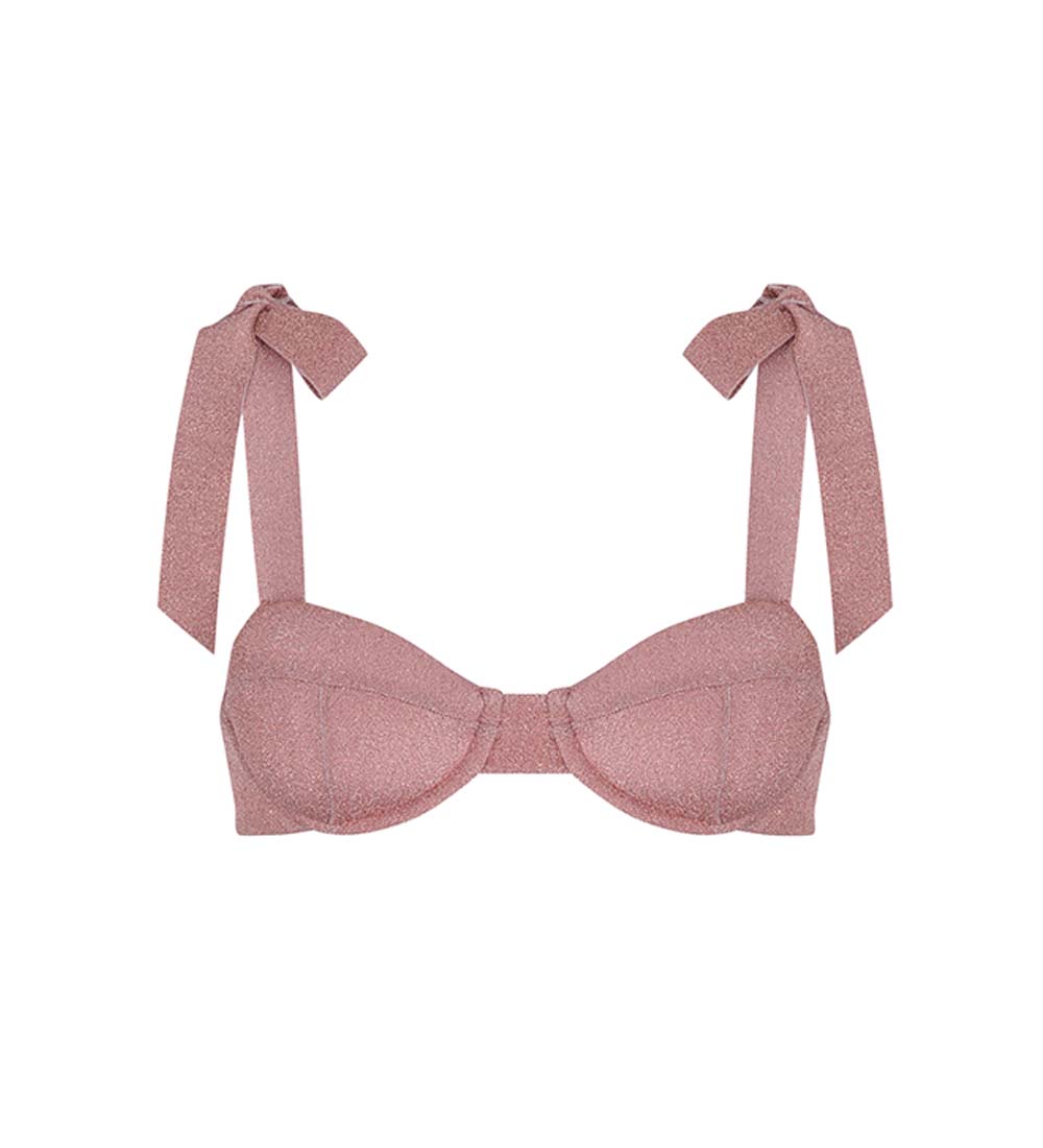 Mina Pink Terry Bikini Top – Breezyswimwear